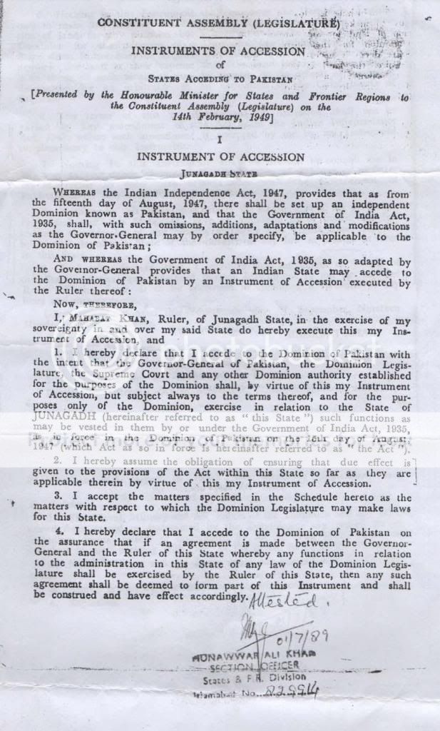 The Story Of The Accession Of The Princely State Of Junagarh | Pakistan ...